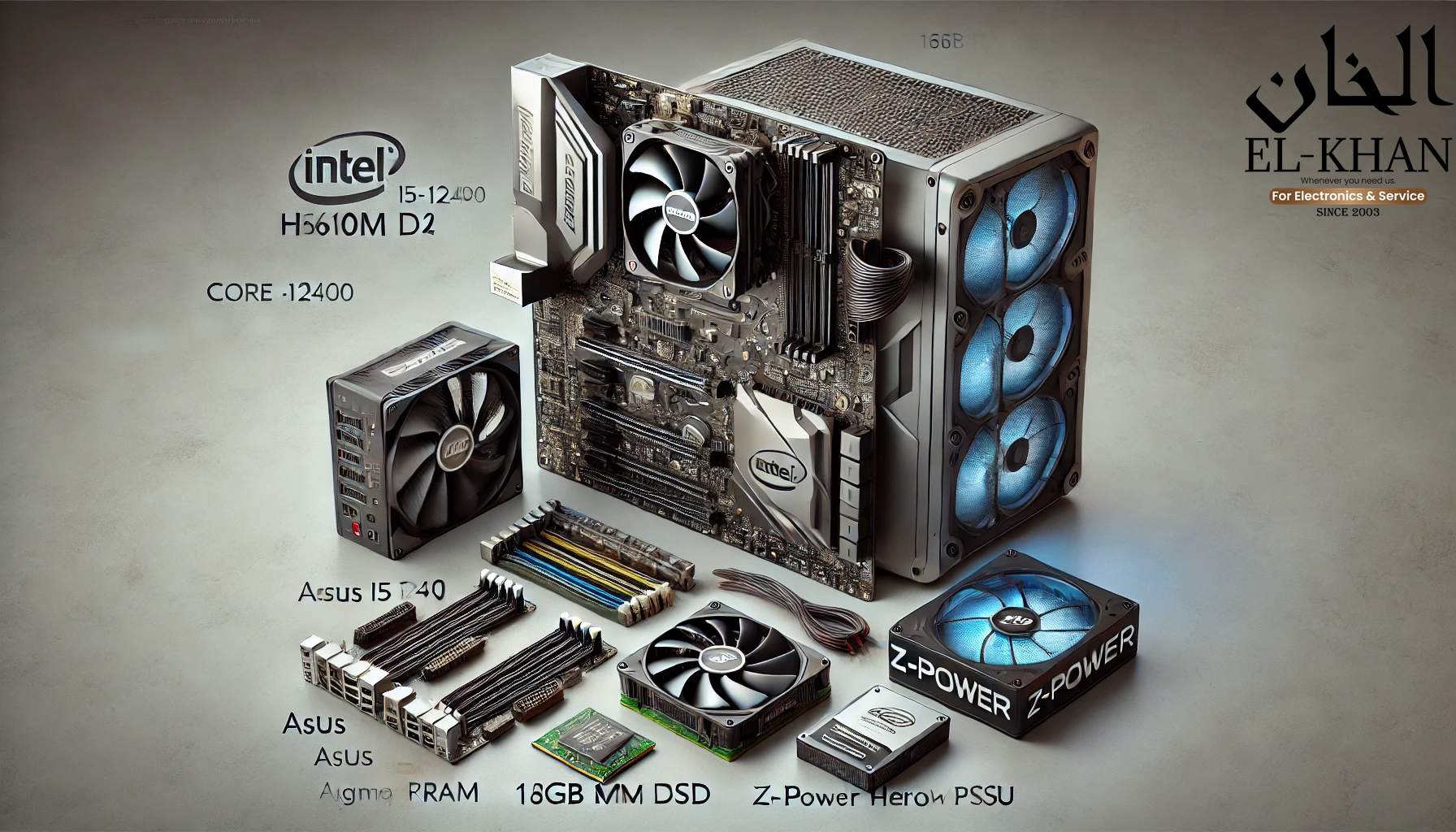 PC Gaming Bundle Intel Ci5-12400+Fan, Asus PRIME H610M-K D4 Motherboard ...